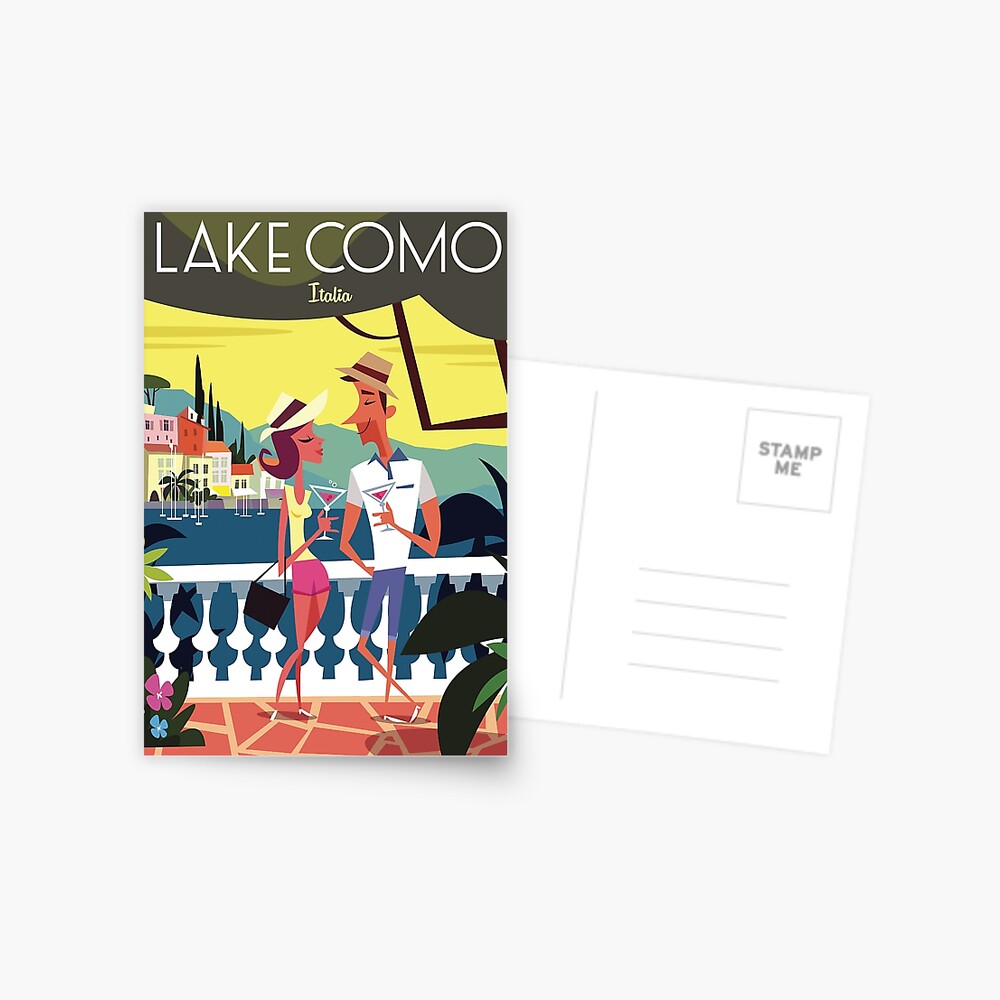 "Lake Como poster" Postcard for Sale by GAGodel | Redbubble
