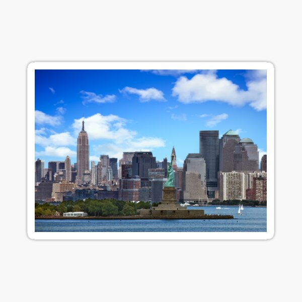 "Statue of Liberty and Empire State Building" Sticker by dbvirago ...