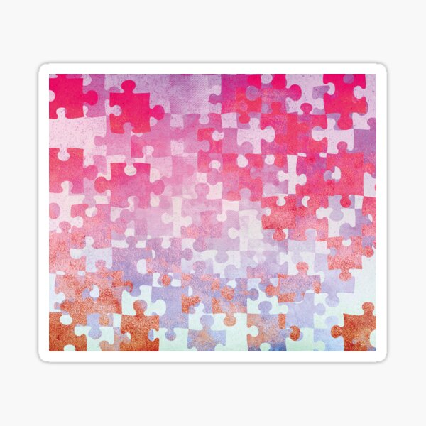 "Light Purple Pink Gold Puzzle Pieces" Sticker by SassyClassyMe | Redbubble