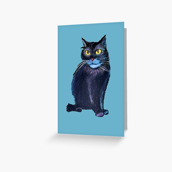 "Black Cat Bayun (transparent background)" Greeting Card for Sale by ...