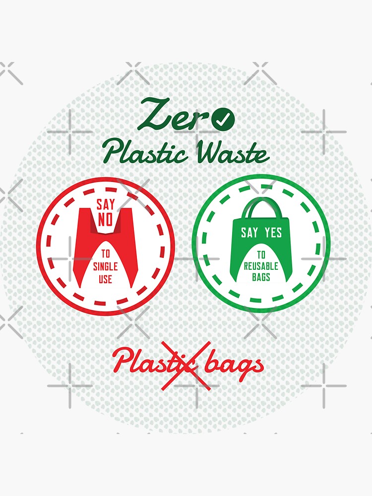 "Zero Plastic Waste motivational design" Sticker for Sale by MrazTees ...