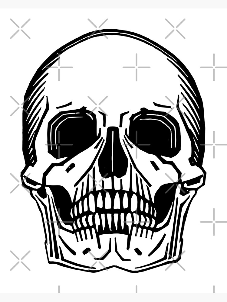 "Skull Woodcut" Poster by pennyandhorse | Redbubble
