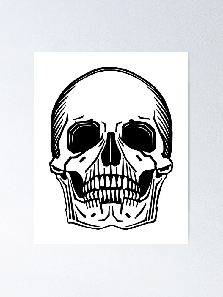 "Skull Woodcut" Poster by pennyandhorse | Redbubble