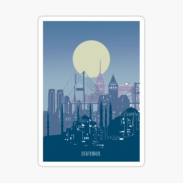 "istanbul skyline" Sticker for Sale by BekimART2 | Redbubble