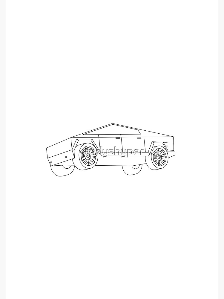 "Tesla Cybertruck Line Art" Journal for Sale by andyshyper | Redbubble