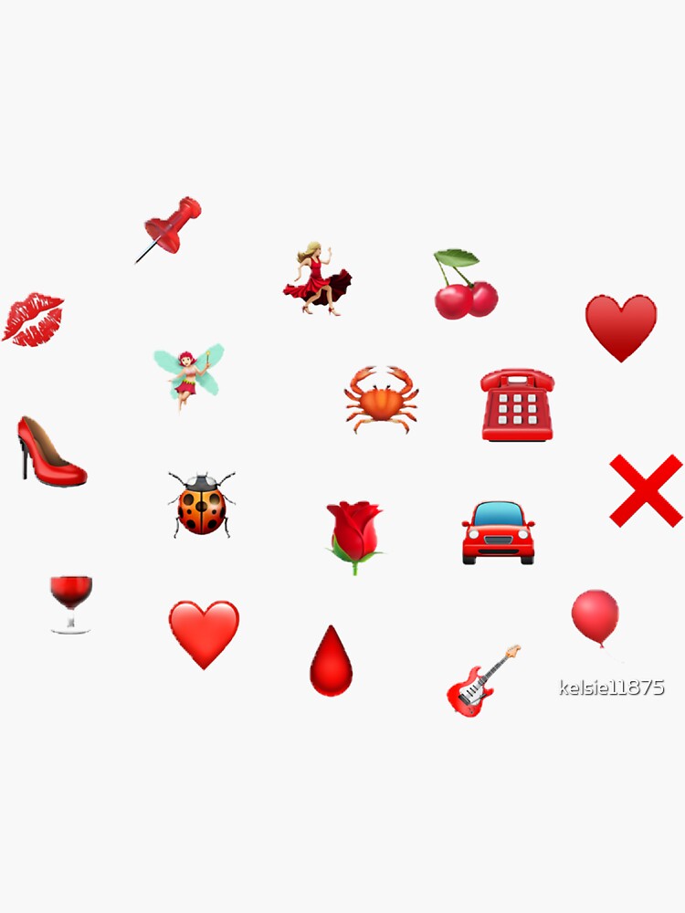 "Red emoji pack" Sticker for Sale by kelsie11875 | Redbubble