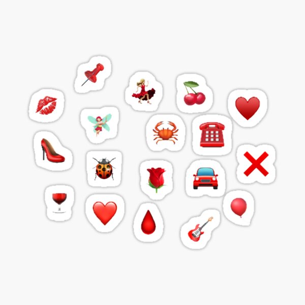 "Red emoji pack" Sticker for Sale by kelsie11875 | Redbubble
