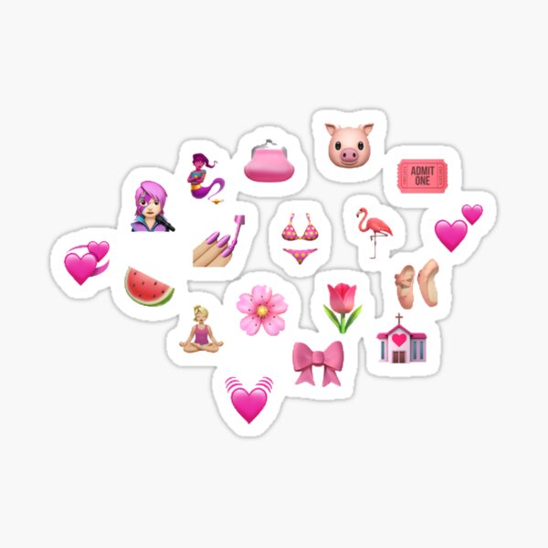 "Pink emoji pack" Sticker by kelsie11875 | Redbubble