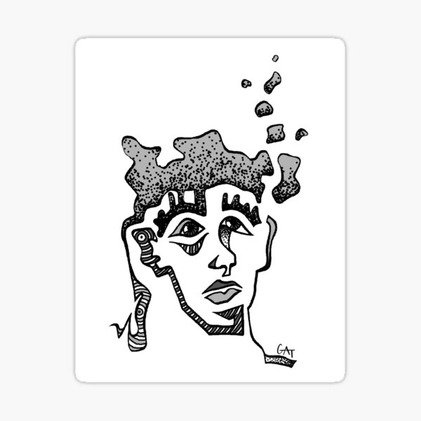 "Black and White Face" Sticker by graciethomas759 | Redbubble
