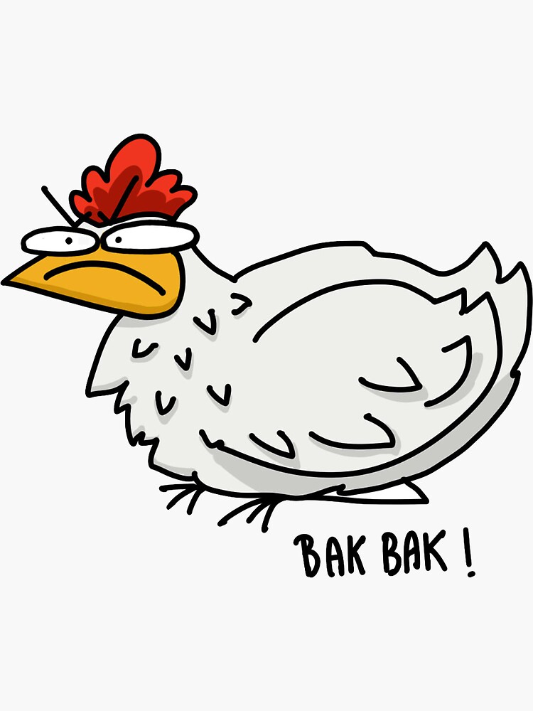 "grumpy chicken" Sticker by SkullyT | Redbubble