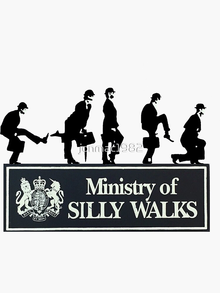 "Ministry Of Silly Walks" Sticker for Sale by jonmac1982 | Redbubble