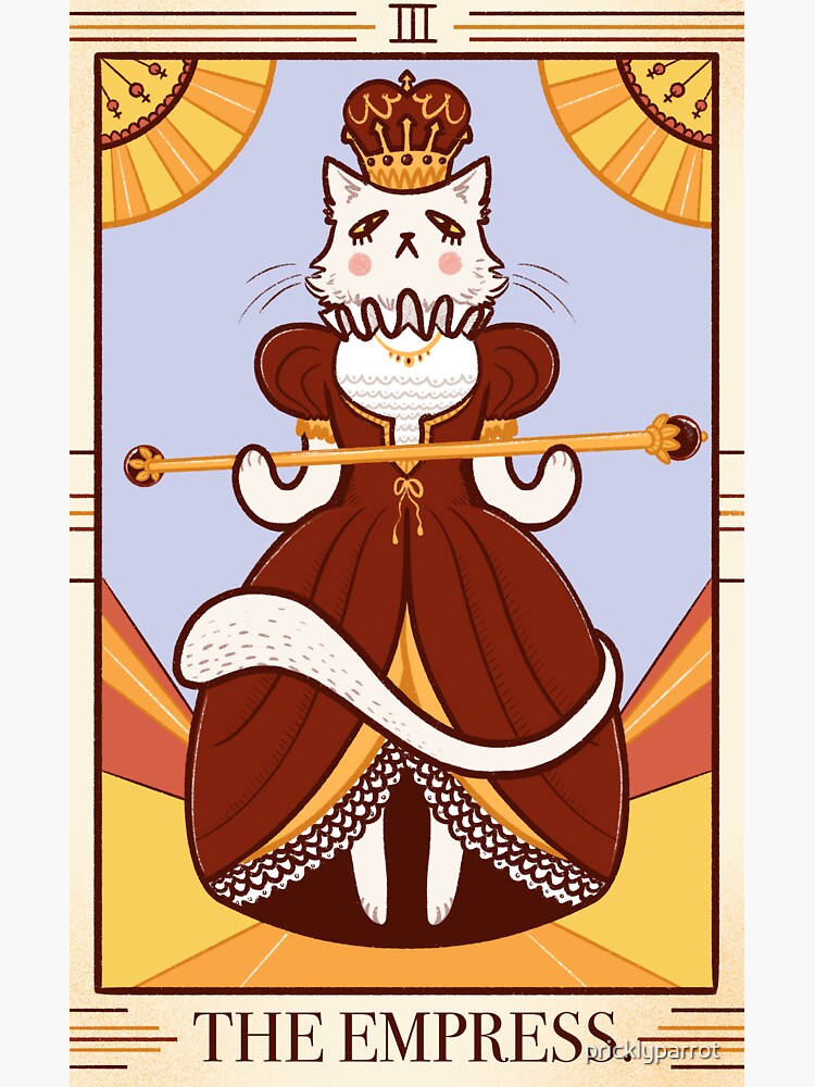 "Empress Cat Tarot" Sticker by pricklyparrot | Redbubble