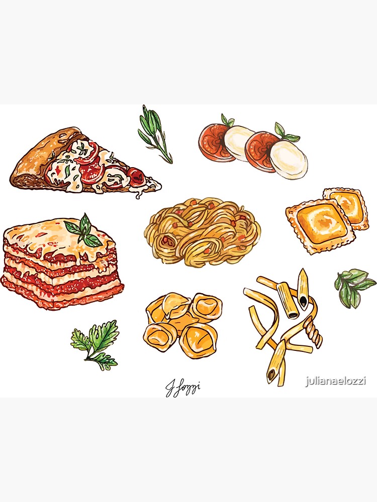 "Italian Food" Sticker for Sale by julianaelozzi | Redbubble