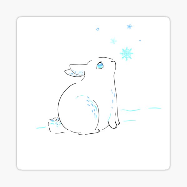 "Snow Bunny" Sticker by KaijuCupcakes | Redbubble