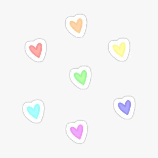 "Pastel rainbow heart sticker pack!" Sticker by Hail- | Redbubble