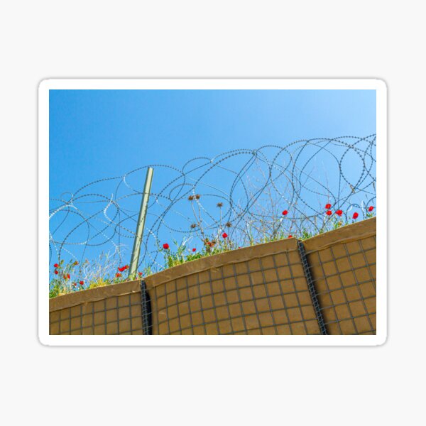 "Hesco Red Wildflowers" Sticker by srgreen | Redbubble