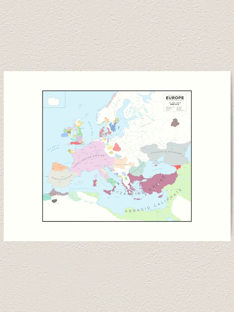 "Europe in 800 AD" Art Print for Sale by Robin-maps | Redbubble