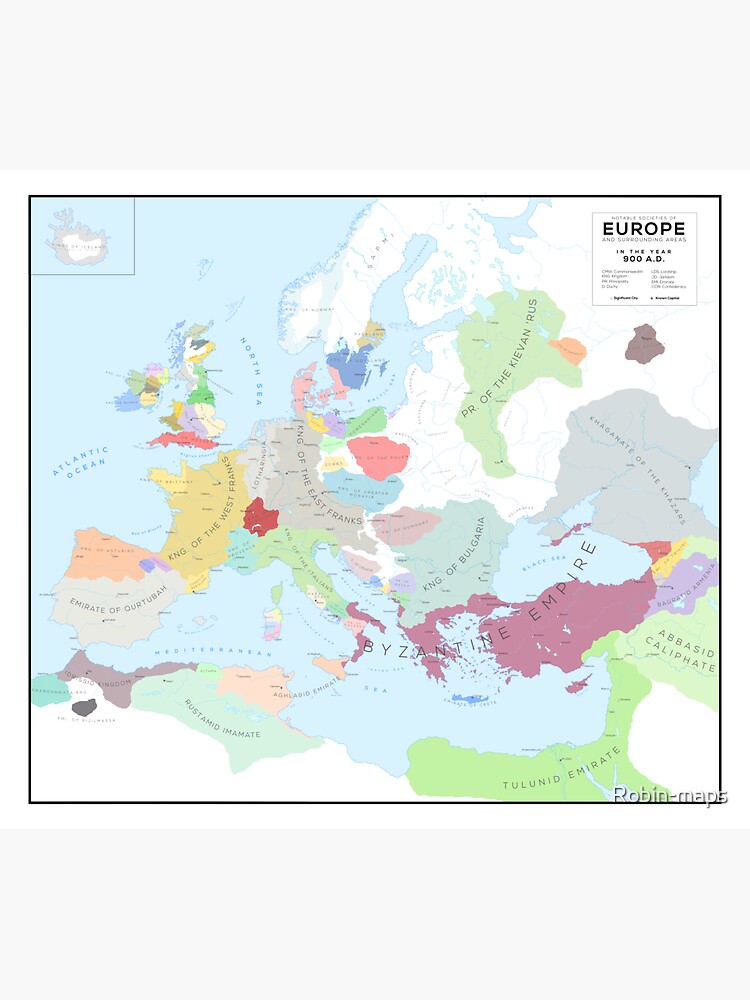 "Europe in 900 AD" Sticker for Sale by Robin-maps | Redbubble