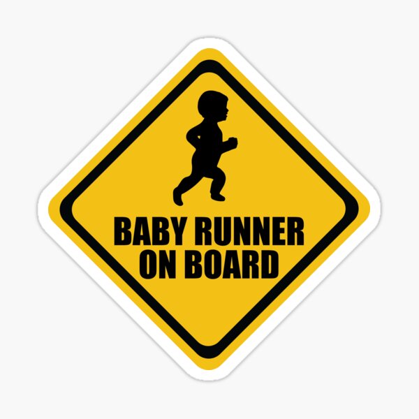 "Runner Baby on Board" Sticker for Sale by babyonboard | Redbubble