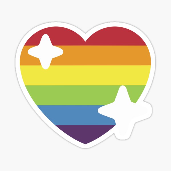 "Gay Pride Sparkle Heart" Sticker for Sale by Aroaes | Redbubble