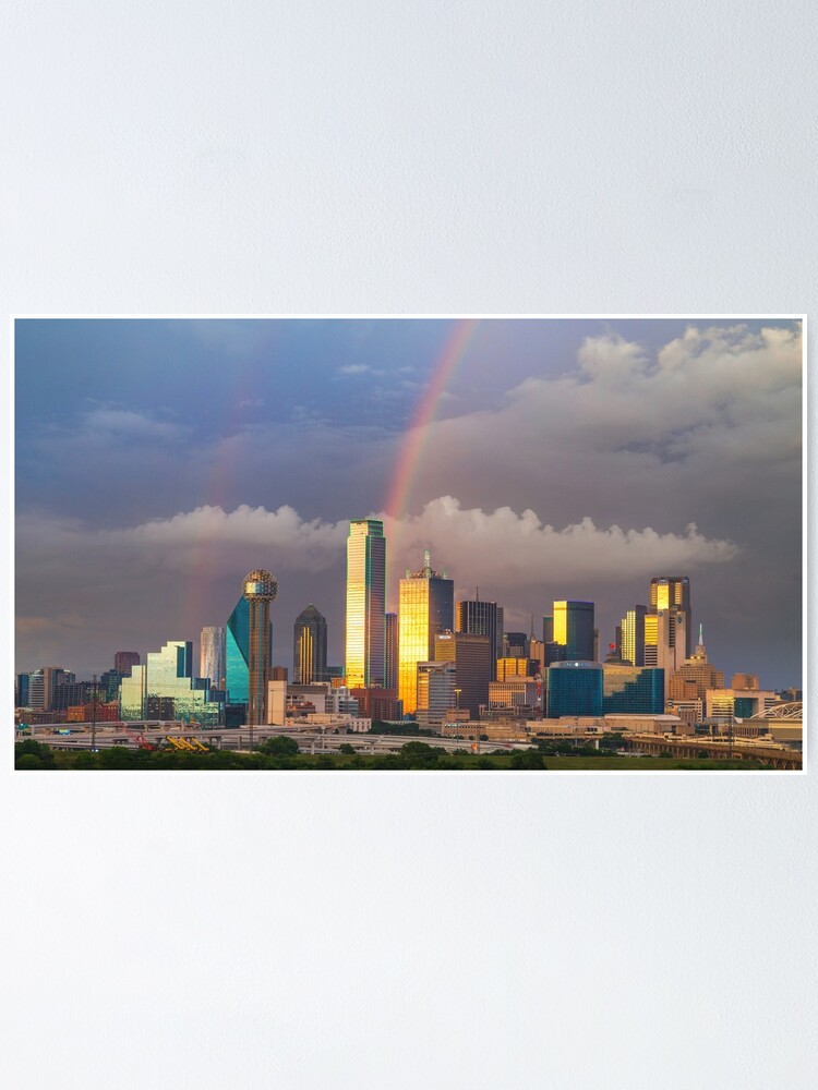 "Dallas Rainbow Skyline" Poster by josephhaubert | Redbubble
