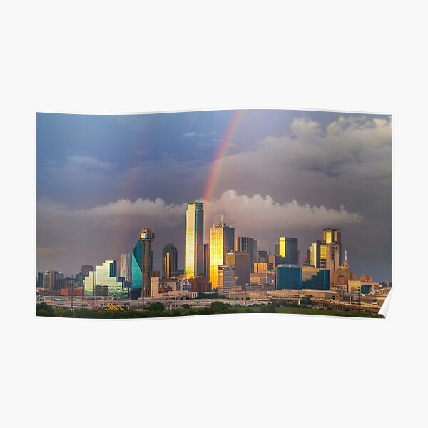 "Dallas Rainbow Skyline" Poster by josephhaubert | Redbubble