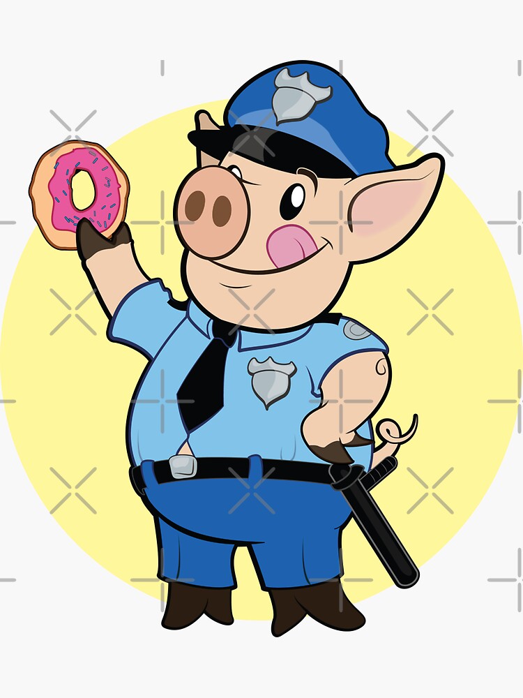"Police Pig Spotlight" Sticker by garywintle | Redbubble