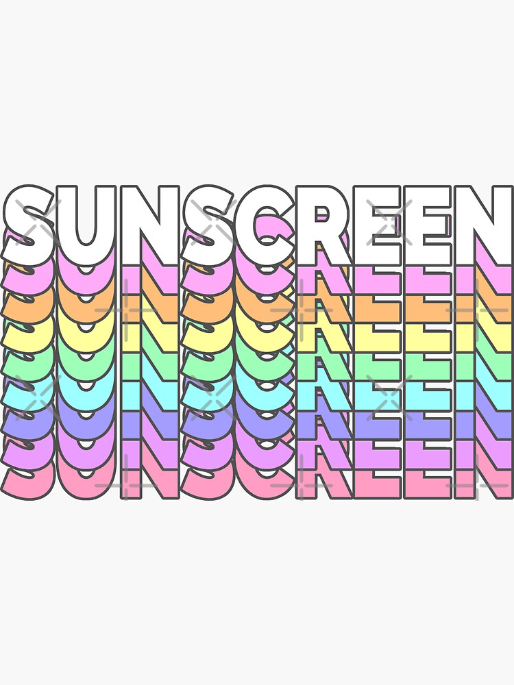 "Sunscreen" Sticker for Sale by XicaCo | Redbubble