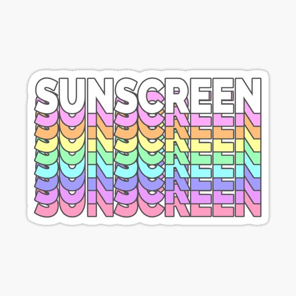 "Sunscreen" Sticker for Sale by XicaCo | Redbubble