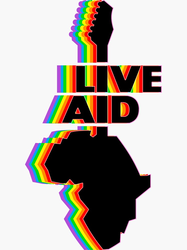 "Colorful Live Aid" Sticker for Sale by DesignMonster | Redbubble