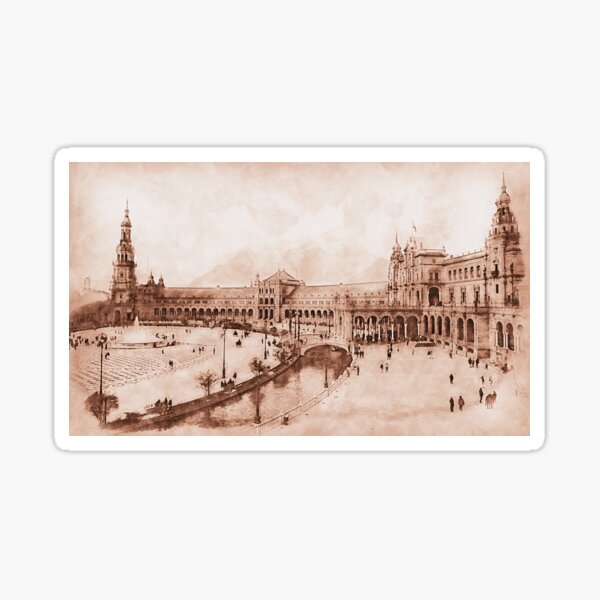 "Plaza de Espana, Seville" Sticker for Sale by ErianAndre | Redbubble