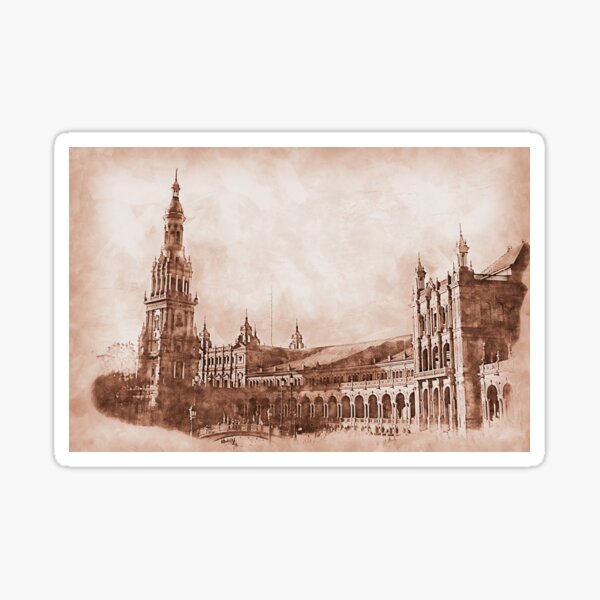 "Plaza de Espana, Seville" Sticker for Sale by ErianAndre | Redbubble