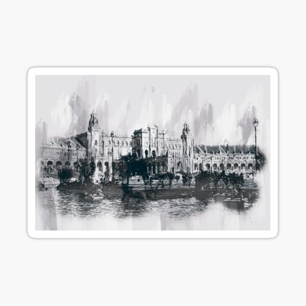 "Plaza de Espana, Seville" Sticker for Sale by ErianAndre | Redbubble