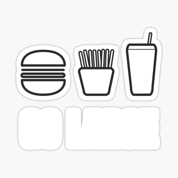 "go large, takeaway meal" Sticker for Sale by Animalhead | Redbubble