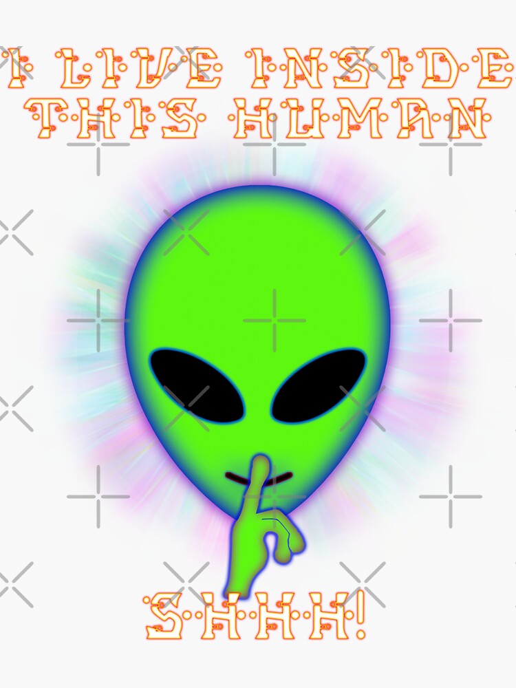 "Funny Alien Head" Sticker for Sale by AllWellia | Redbubble