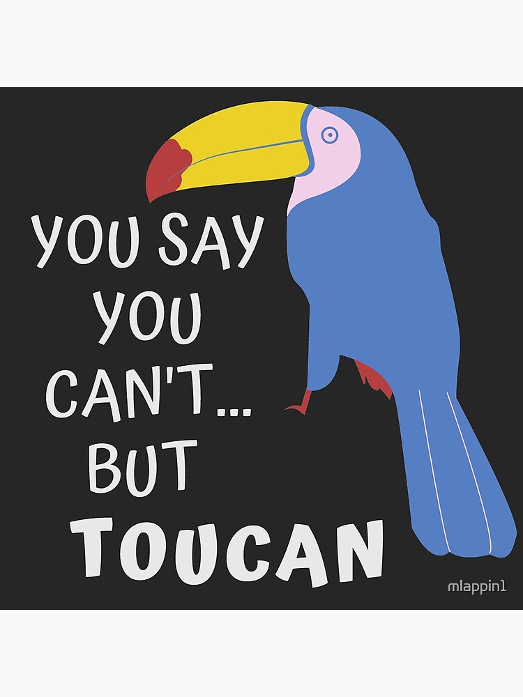 "You say you can't, but Toucan! Funny, meme, pun" Poster for Sale by ...