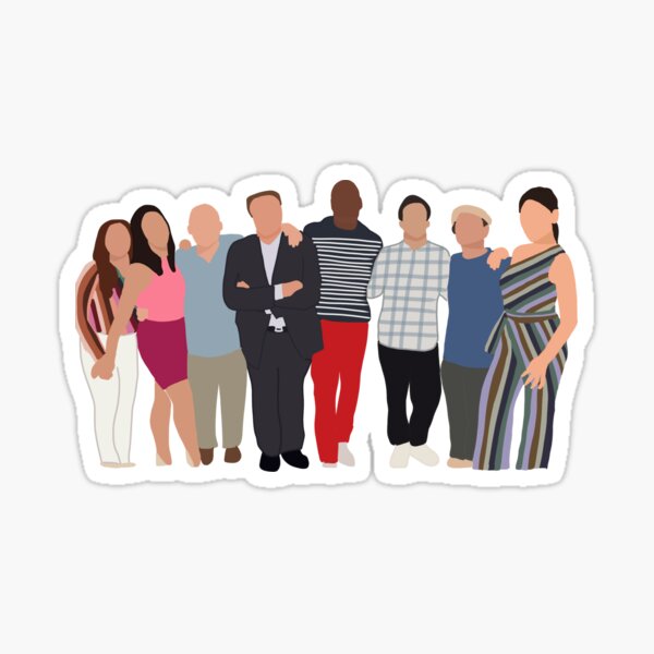 "Brooklyn 99 cast drawing" Sticker by mackiestevens | Redbubble