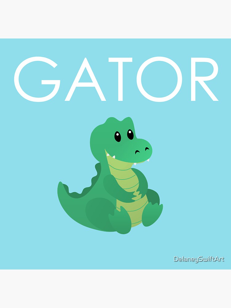 "Friendly Gator" Sticker by DelaneySwiftArt | Redbubble