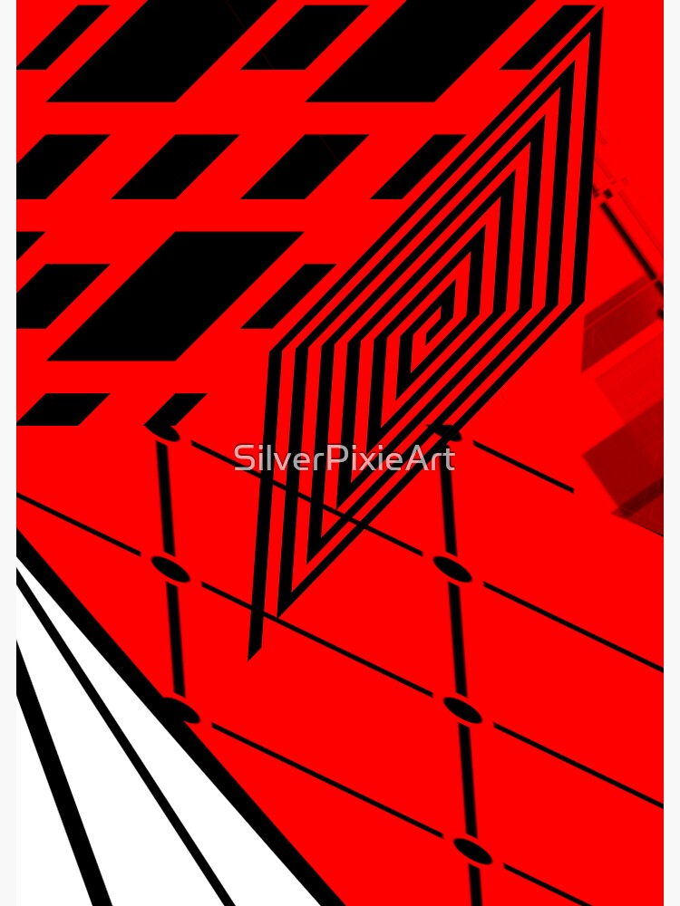 "Scarlet moving shapes abstract" Sticker for Sale by SilverPixieArt ...