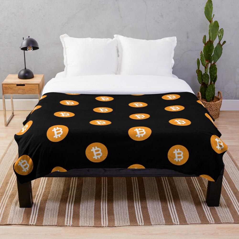 "Bitcoin BTC Classic Cryptocurrency Logo" Throw Blanket for Sale by ...