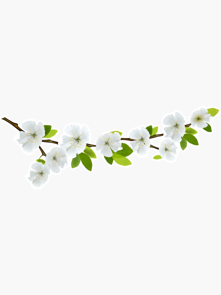 "white flower sticker" Sticker by annapreston | Redbubble