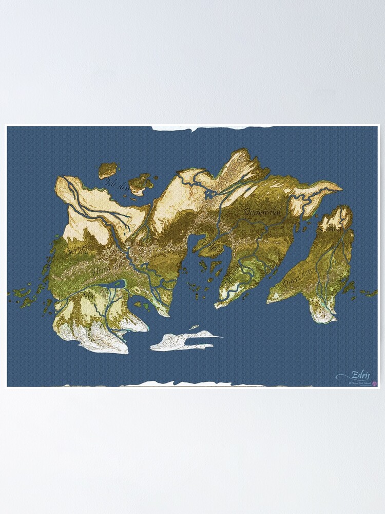 "Map of Edris - Coloured" Poster by zuperbuuworks | Redbubble