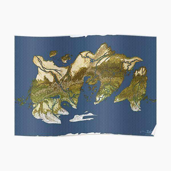 "Map of Edris - Coloured" Poster by zuperbuuworks | Redbubble