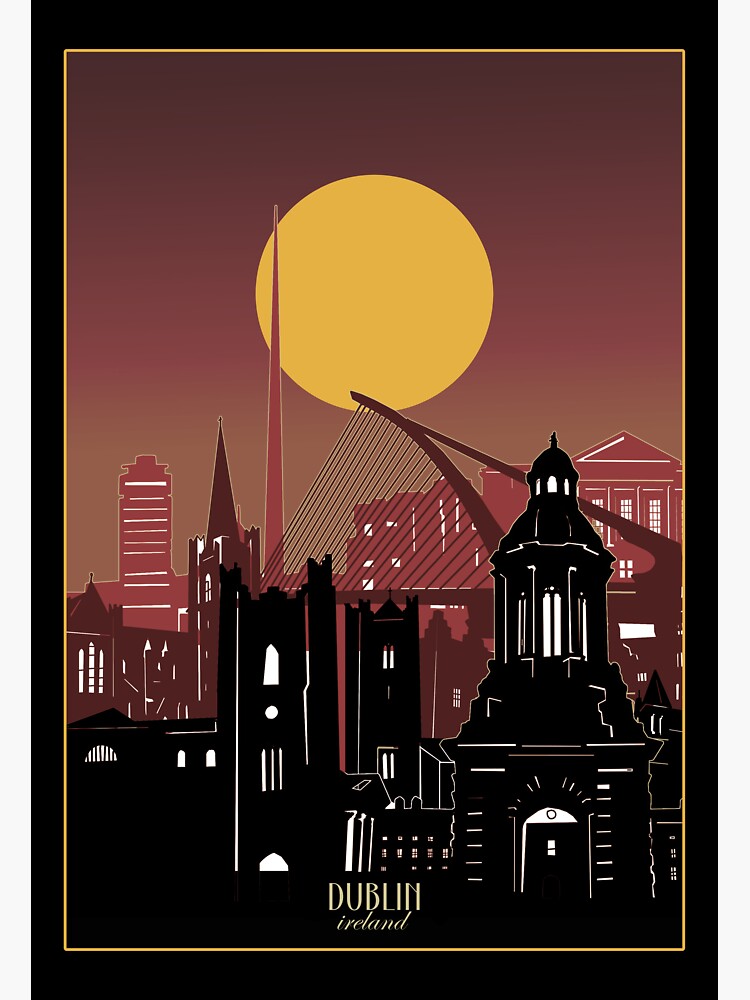 "dublin skyline" Sticker by BekimART2 | Redbubble