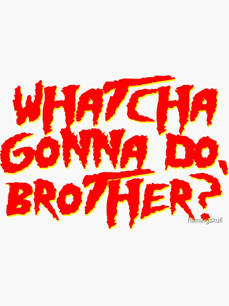 "Whatcha Gonna Do, Brother?" Sticker for Sale by flamingskull | Redbubble