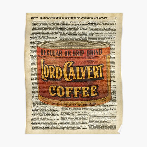 "Vintage Lord Calvert Coffee Can Illustration,Vintage Dictionary Art ...