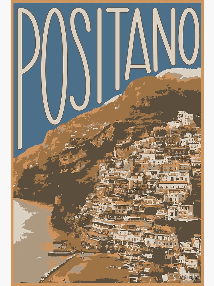 "Positano Vintage Postcard" Greeting Card for Sale by eengle | Redbubble