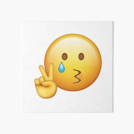 "crying peace sign emoji - mental breakdown lol" Art Board Print by ...