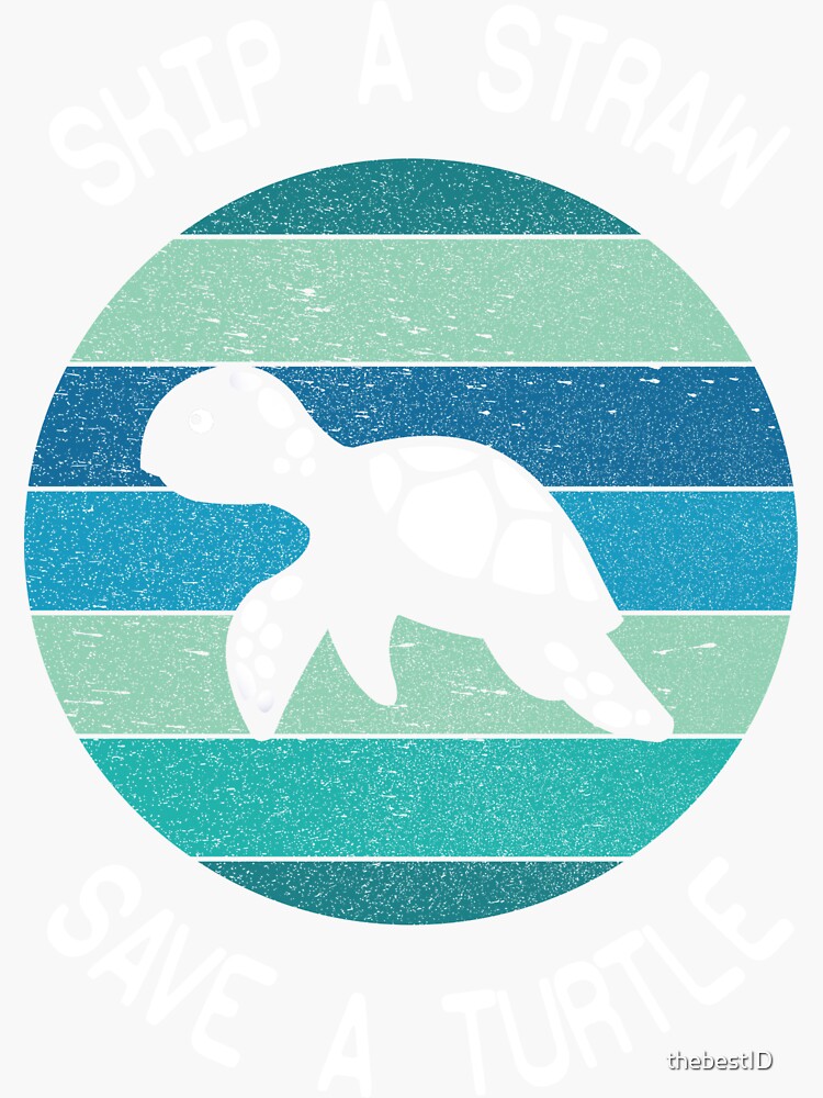 "Skip a Straw Save a Turtle, Ocean Sea Turtle" Sticker for Sale by ...