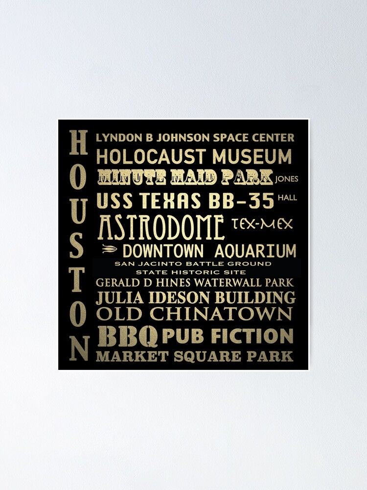 "Houston Texas Famous Landmarks" Poster for Sale by plintner | Redbubble